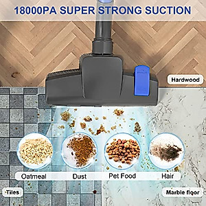 W10 Corded Stick Vacuum, Vacuum Cleaner with 18Kpa Powerful Suction, 6 in 1 Lightweight Corded Vacuum Cleaner for Pet Hair Hard Floor