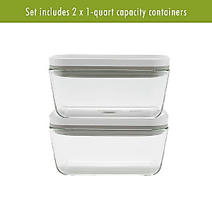 ZWILLING Fresh & Save 2-Piece Medium Glass Airtight Food Storage Container, Meal Prep Container