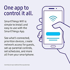Samsung SmartThings Wifi Mesh Router Range Extender SmartThings Hub Functionality Whole-Home WiFi Coverage - Zigbee, Z-Wave, Cloud to Cloud Protocols - White (3 Pack) - ET-WV525KWEGUS (Renewed)