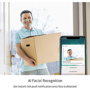 Security Camera Outdoor, blurams Cameras for Home Security 2-Way Audio, Starlight Night Vision, Facial Recognition, Siren, Weatherproof, Cloud/Local Storage, Works with Alexa& Google Assistant& IFTTT