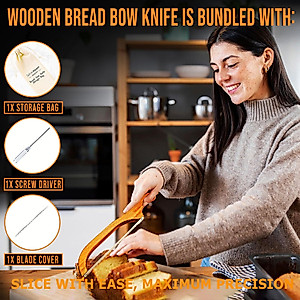 XDDMIAO Bread Knife for Homemade Bread, Sourdough Bread Knife, Bread Saw, Wooden Serrated Bread Slicer, Suitable for Bagels, Baguettes and More, Kitchen Gift Bread Knives.