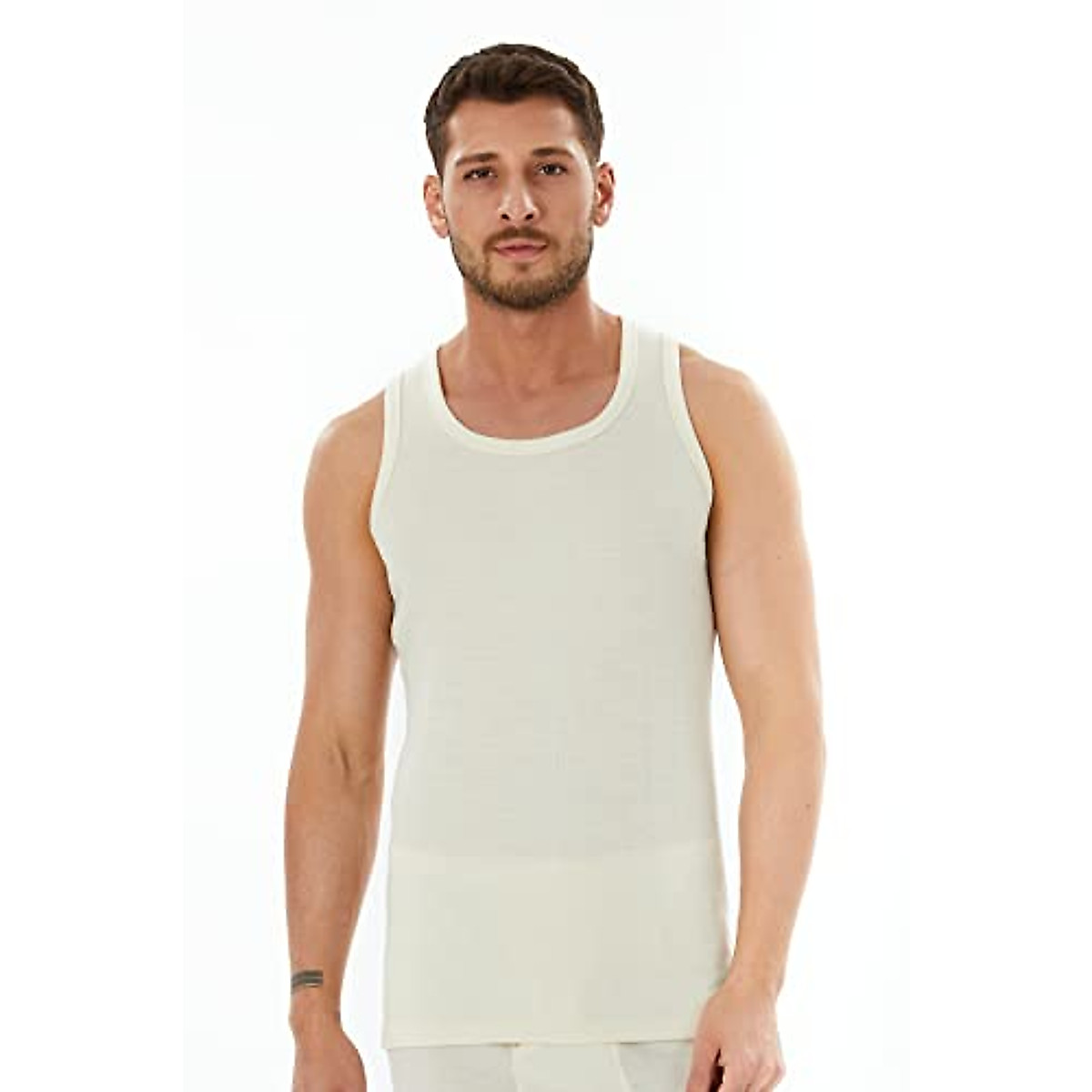 WoolCo. Men's Merino Wool Tank Top 185 Base Layer for Skiing Hiking Camping Hunting, Lightweight Thermal Undershirt (X-Large)