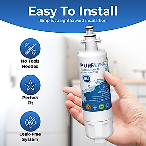 Pureline 9690, LT700P Replacement for LG LT700P, Kenmore Elite 9690, Kenmoreclear 46-9690, ADQ36006101, HDX FML-3, Refrigerator Water Filter - Reduces Bad Taste & Odor