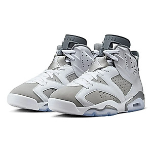 NIKE Air Jordan 6 Retro Men's Shoes Size-9 White/Medium Grey-cool Grey
