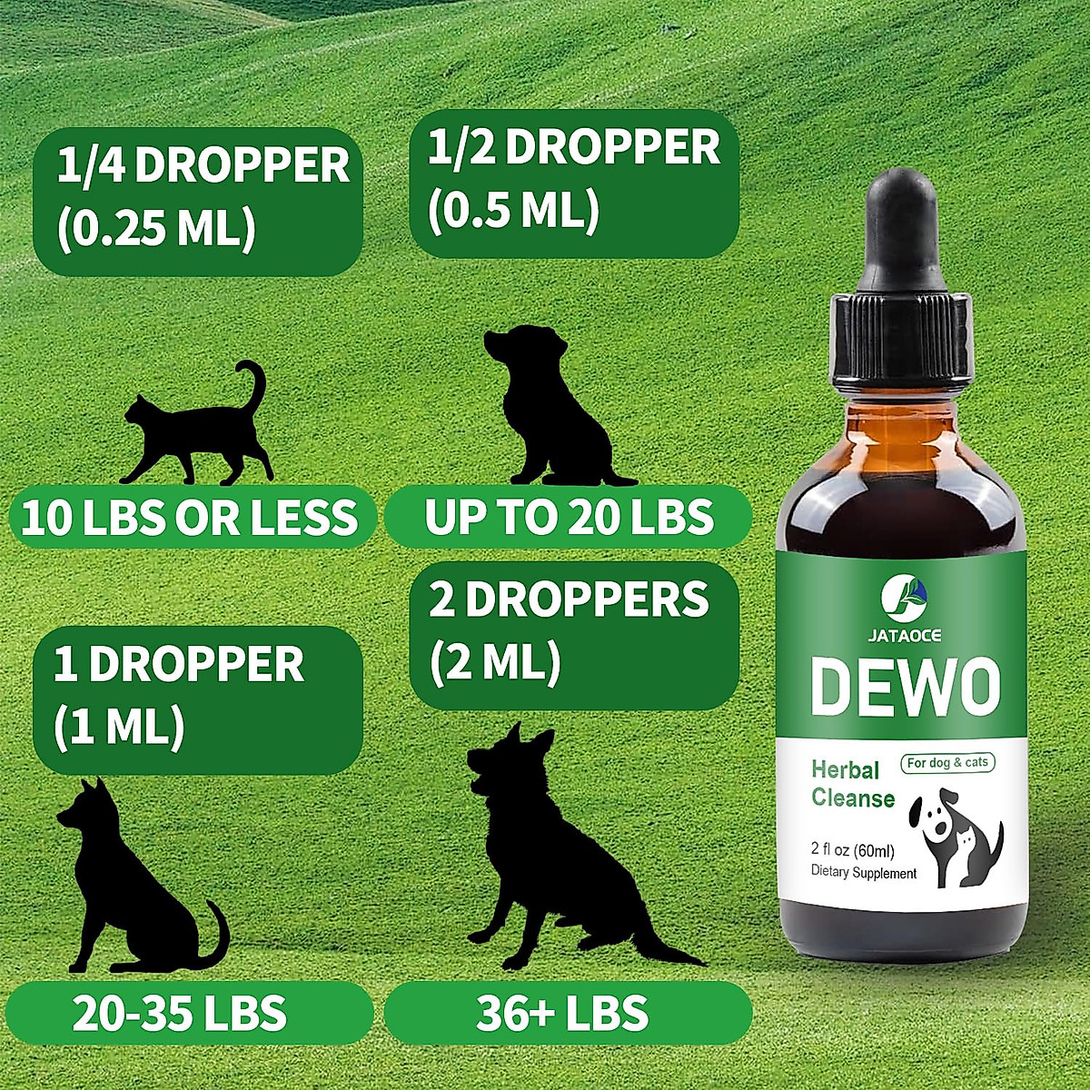 Cats & Dogs Liquid Herbal Supplement Drops for Kitten and Puppies,Cleans and Cares for Your pet's Body, Strengthens The Immune System and Improves Your pet's Health
