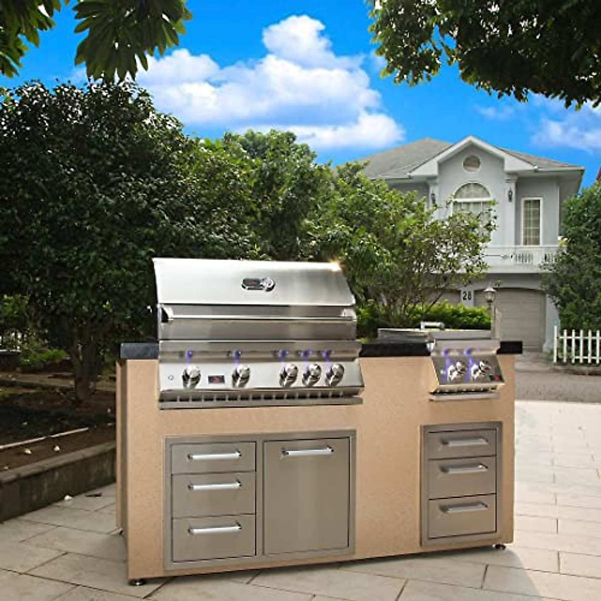 Bonfire Outdoor Kitchen Drawers Stainless Steel Built-in Triple Drawers L16.5 x W21.9 x H22 Inches Triple Layer BBQ Drawers for Outdoor Kitchen BBQ Island, 304 Stainless Steel Drawers, CBATD