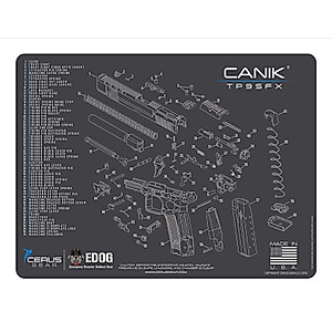 EDOG Range Warrior 27 Pc Gun Cleaning Kit - Compatible with Canik TP9 SFX - Schematic (Exploded View) Mat, Range Warrior Universal .22 9mm - .45 Kit & Tac Book Accessories Set