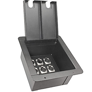 MCSPROAUDIO Recessed Floor Stage Box with 8 XLR Female to Male and 1 CAT5 Passthrough Jacks