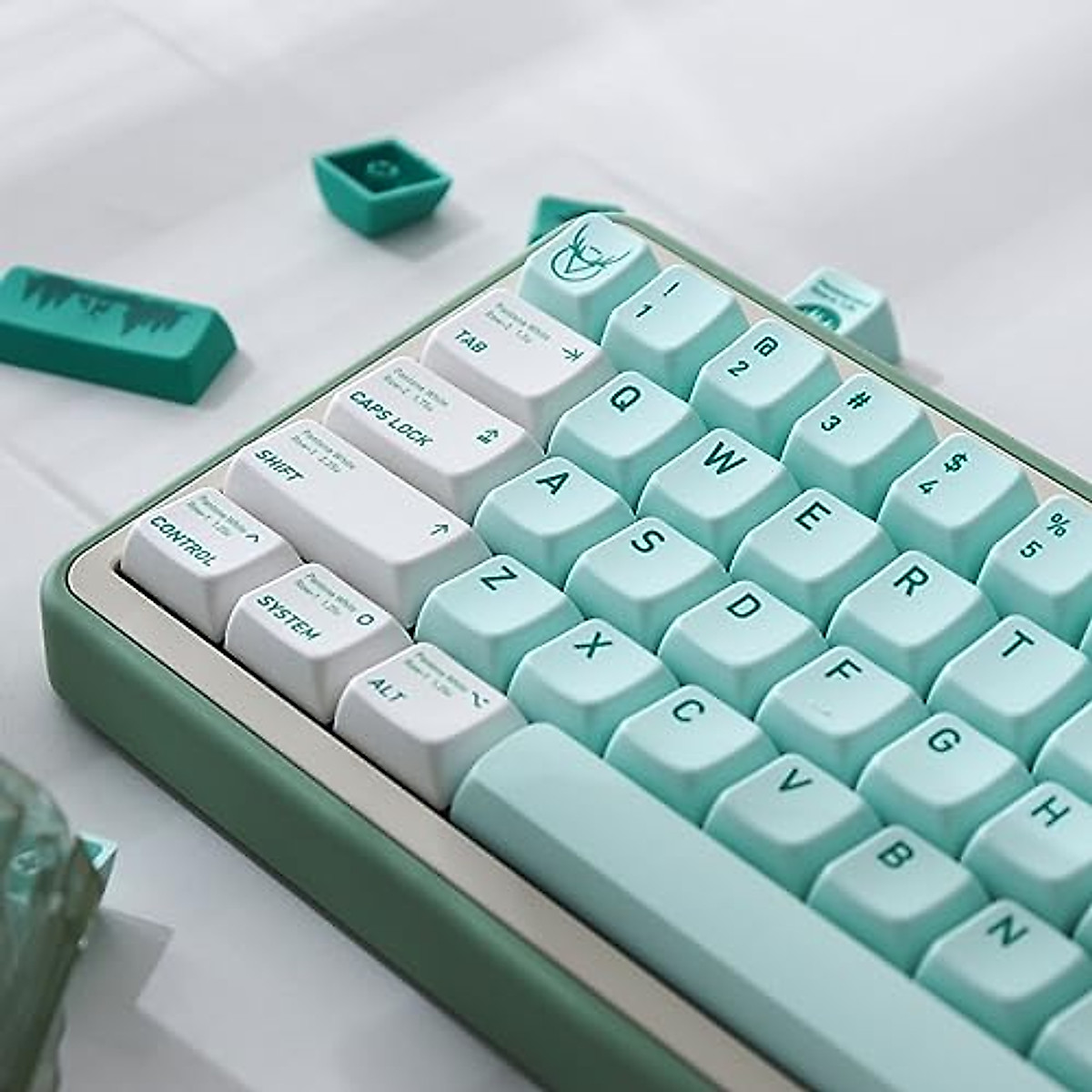 144 Keys PBT DYE MDA Profile Keycaps Green Keycaps Set for 61/64/87/04/108 Cherry Mx Switches Mechanical Keyboard