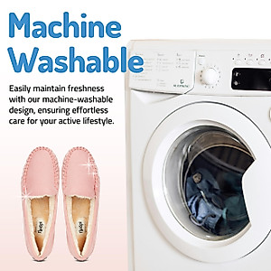 Floopi Women Slippers Moccasins, Soft Faux Fur Lining with Cozy Memory Foam, Ladies House Slippers for Women with Indoor & Outdoor Anti-Skid Sole(9, Pink-323)