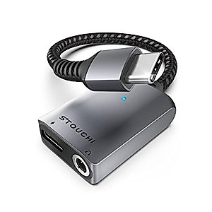 Stouchi USB C to 3.5mm Headphone and Charger Adapter, 2 in 1 USB C to Aux Audio Jack with Safe 30W Fast Charging, Hi-res DAC Compatible with iPhone15, iPad, Pixel 8/7/6/5, Samsung Galaxy S22 S21 Plus