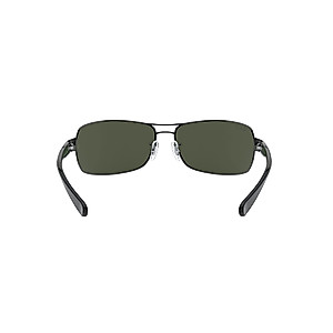 Ray-Ban RB3379 Rectangular Sunglasses, Gunmetal/Polarized Dark Green, 64 mm
