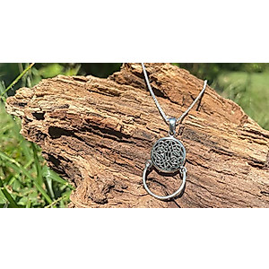 Jewelry Trends Sterling Silver Celtic Knotwork Charm Holder Round Pendant Necklace 18"