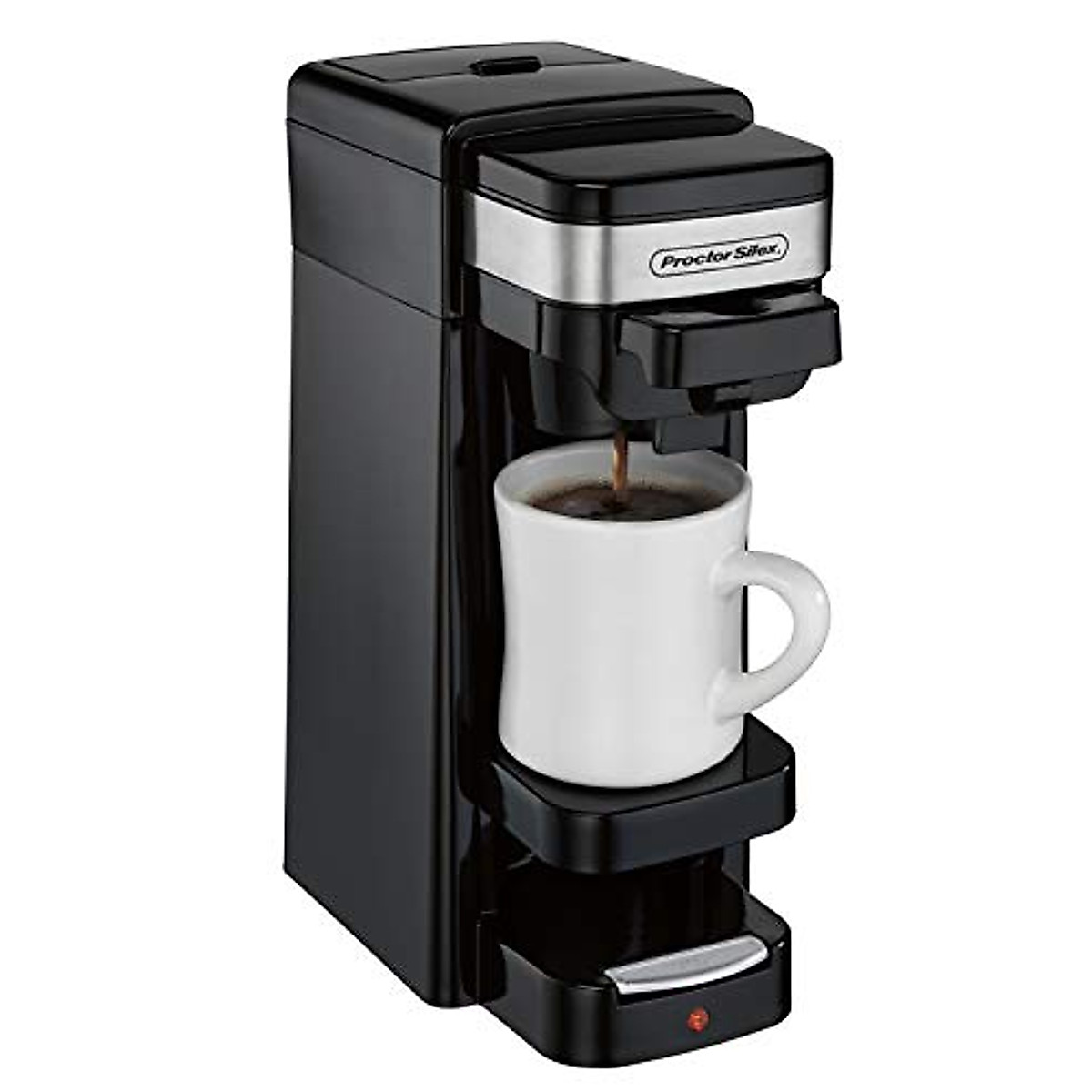 Proctor Silex Single Serve Coffee Maker, Compatible with K-Cup Pods or Grounds, Fits a Travel Mug (49969), 14 ounces
