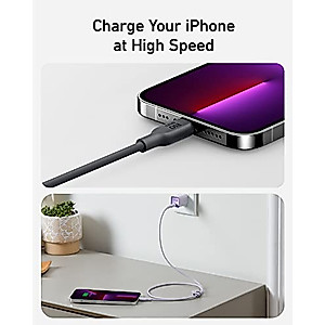 Anker USB-C to Lightning Cable, 541 Cable (Phantom Black, 6ft), MFi Certified, Bio-Based Fast Charging Cable for iPhone 14 14pro 14pro Max 13 13 Pro 12 11 X XS XR 8 Plus (Charger Not Included)