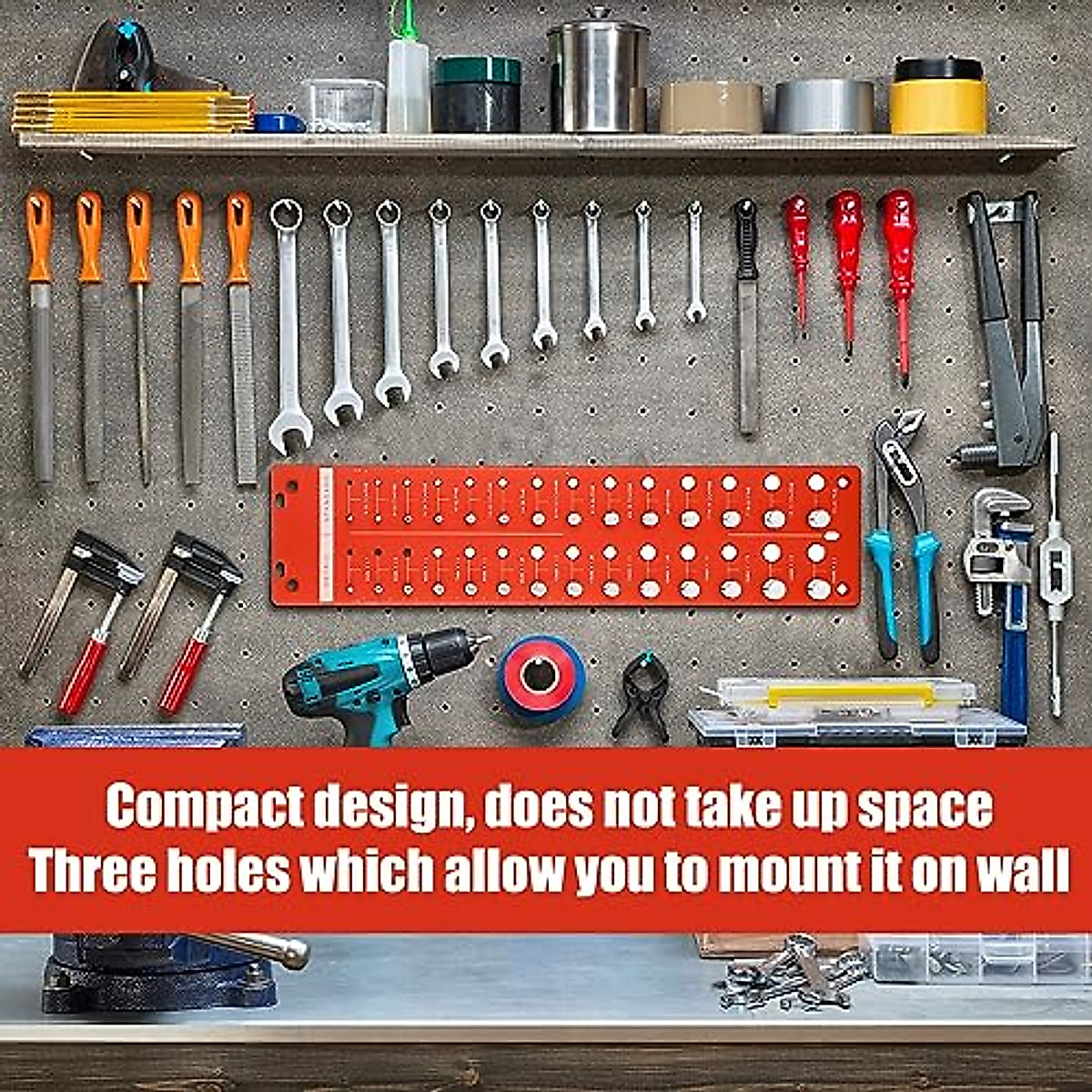 Retisee 28 Size 4'' x 20'' Bolt and Nut Identifier Gauge Nut Bolt Size and Thread Identifier Thread Pitch Gauge Standard Inch and Centimeter Ruler (Red,Classic)