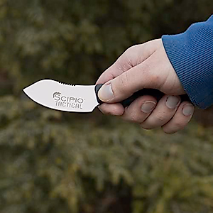 Scipio ST1001 Grunt Fixed-Blade Knife with Protective Leather Sheath, Small, 3" Blade