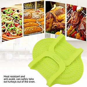 Silicone Turkey Lifter, Heat Resistant Non-Stick Poultry Lifter Turkey Roasting Sling Home Cooking Chicken Turkey Meat Lifter Mat Baking Pan Kitchen Tool, 23.2 x 12.4 in (Green)