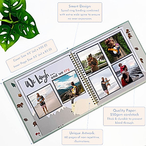 RubyRoo Baby Memory Book with Milestone Stickers - First 5 Years Photo Album Scrapbook for Baby Boy or Girl - Pregnancy Gift for Baby Shower, Gender Neutral Keepsake Newborn Record Book - Woodland