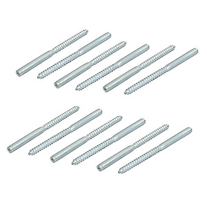 uxcell M6x90mm Carbon Steel Zinc Plated Torx Head Self-Tapping Hanger Bolt 12pcs