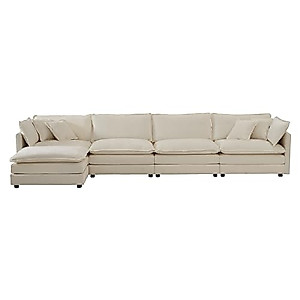 Oversized Modular Sectional Sofa Set,Extra Large U Shaped Convertible Couch with Reversible Chaise and Movable Ottoman,Free Combination Symmetrical Sofa&Couches Bed for Living Room Office