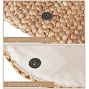 i-Keaui Straw Shoulder Bag for Women Woven Purse Clutch Straws Bags Women's Handbags Summer Beach Envelope Wallet