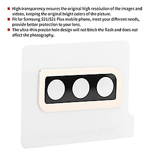 Mobile Phone Camera Lens Protector,High Transparency Rear Camera Cover Metal Phone Camera Covering Film for Samsung S21/S21 Plus,1:1 Original(Black Gold)