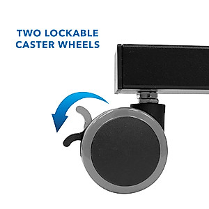 Mount-It! Mobile Standing Desk with Retractable Keyboard Platform | Height Adjustable Stand Up Computer Workstation | Locking Wheels, 99 Lbs Capacity