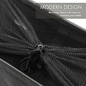 Maxsilan 25" Slim Rolling Laundry basket on Wheels, 50L Collapsible Narrow Corner Laundry Hamper, Foldable Storage Bins, Black