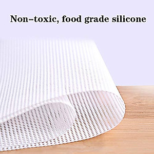 5 Pieces Square Silicone Dehydrator Sheets,15.7" x 15.7" Non-stick Fruit Dehydrator Mats,Reusable Steamer Mesh Mat Baking Mats for Fruit Dryer