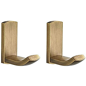 Flybath Coat Hooks Antique Brass Shower Towel Robe Hook for Hanging Bathroom Kitchen Hooks Wall Mounted, Brushed Bronze - 2 Pack