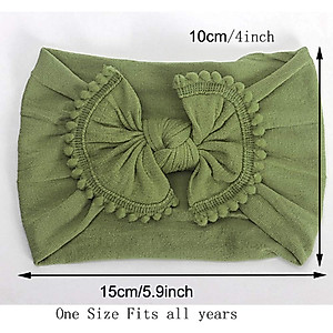 CanB Baby Hair Bow Headband Infant Toddler Bow Stretchy Knot Nylon Baby Headbands Baby Accessories(White)