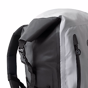geckobrands Paddler Waterproof 45L Backpack, Large Dry Bag with Padded Shoulder Straps, Waist Strap, Chest Strap, Grey