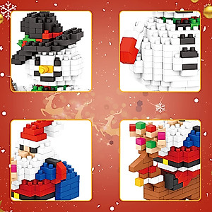 LONTIME Christmas Building Block Set-New 2024 Santa Claus and Snowman Character Set, Christmas and Birthday Gifts, Suitable for Children Over 9 Years Old (720 Pieces)