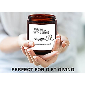 Scented Candle, Pairs Well with Getting Engaged Candles Gifts for Wedding,Engagement，Soy Candles for Home Scented, Home Decorations, Aromatherapy Candles, Amber Jar Candles(058CGY)