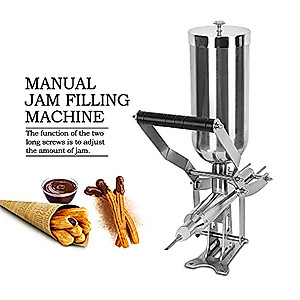 4.5L Manual Jam Filling Machine, Vertical Stainless Steel Donuts Filler, Commercial Paste Liquid Churro Cream Fillers for Bakery, CE/FCC/CCC/PSE