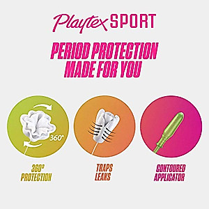 Playtex Sport Tampons, Regular Absorbency, Fragrance-Free - 18ct
