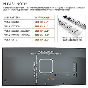 Hemudu Universal Swivel TV Stand/Base Table Top TV Stand for 21 to 55 inch TVs with 90 Degree Swivel, 4 Level Height Adjustable, Heavy Duty Tempered Glass Base, Holds up to 99lbs, HT02B-002
