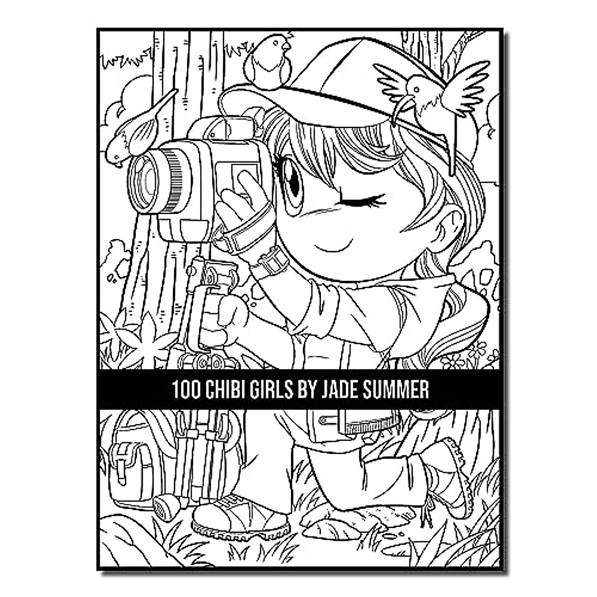 100 Chibi Girls: An Adult Coloring Book Collection with Cute Girls, Fantasy, Horror, Christmas, and More!