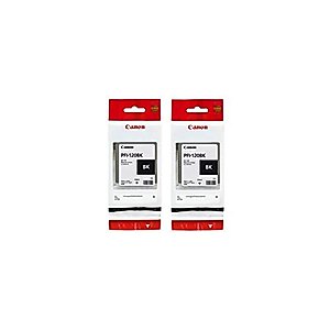 Canon PFI-120 Pigment Ink Tank (2 Pack, Black) in Retail Packaging