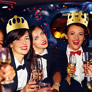 SIQUK Gold Paper Crowns, 25 Pieces Party King Crown Paper Hats for Party, Bridal Shower, Wedding, Graduation, Birthday, 59-61cm, Gold