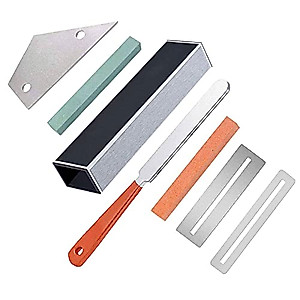 Guitar Luthier Tool Including Fret Leveling Beam Sanding Leveler Beam, Guitar Fret File, Stainless Steel Fret Rocker and Fingerboard Guards Protectors, Grinding Stones