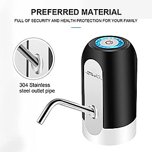 M&R, Automatic Water Bottle Dispenser, Water Bottle Pump USB Rechargeable & Portable Water Bottle Pump Dispenser, for Office, Kitchen, Camping, Indoor and Outdoor Universal 2-5 Gallon Water Bottles
