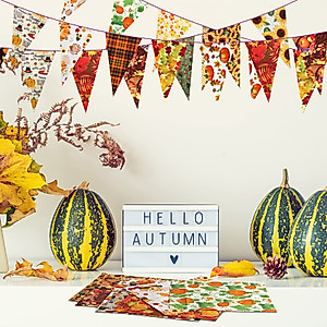 30Pcs Thanksgiving Fabric Assorted Fabric Fall Fabric Bundles Pumpkin Turkey Maple Fabric Plaid Quilting Fabric 10 x 10 Inch Thanksgiving Fabric Square Sheet for DIY Craft Quilting Sewing