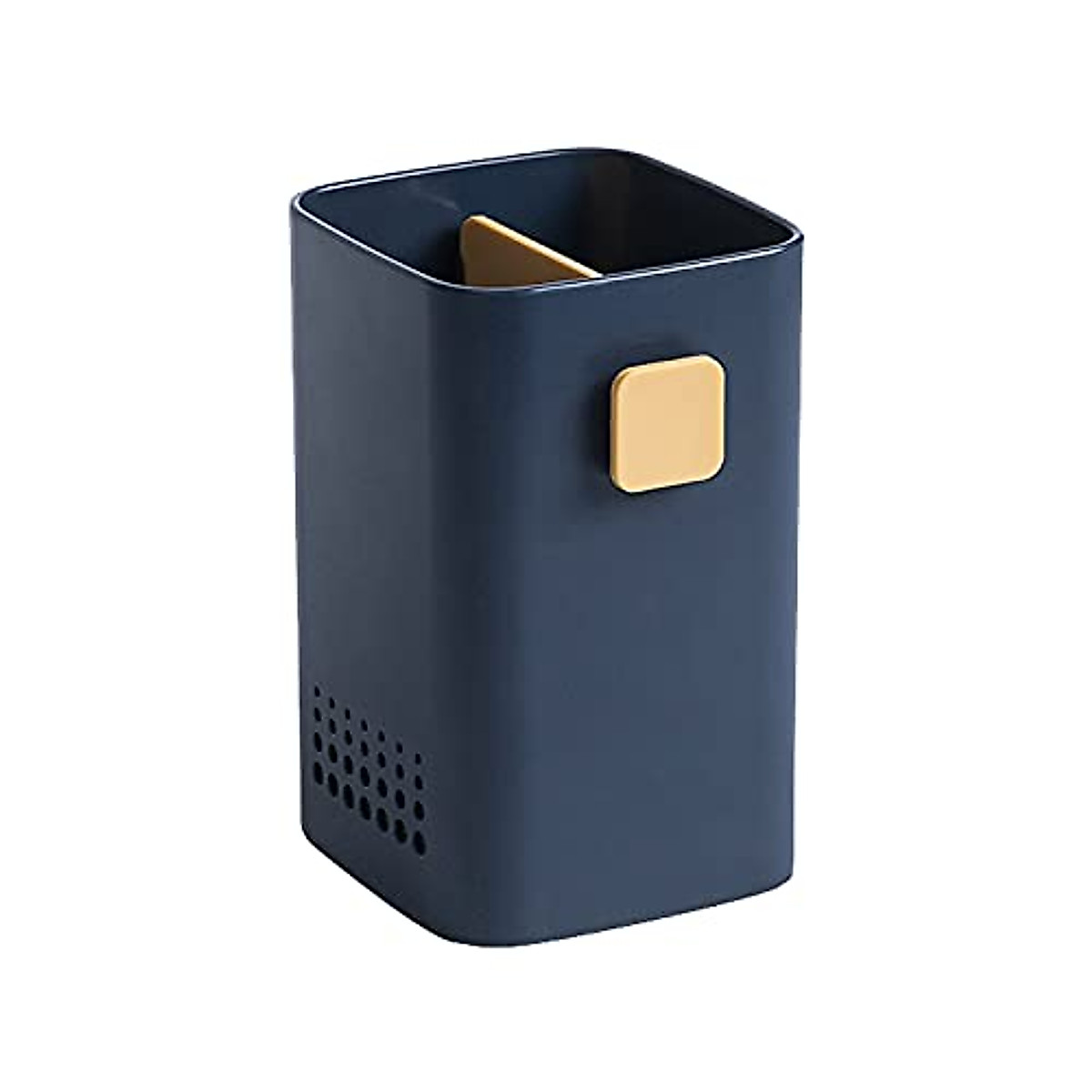 Yalych Utensil Caddy Utensil Holder， Fork Spoon Cutlery Storage ABS Multifunctional Home Kitchen Chopstick Organizer， Practical Partition Free Standing Pen Holder (Color : Dark Blue)