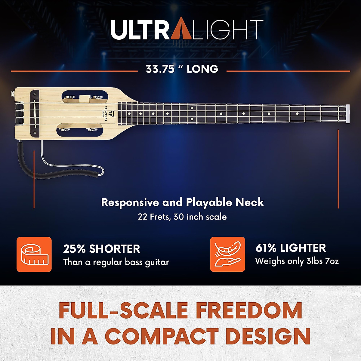 Traveler Guitar Ultra-Light Maple Bass Guitar