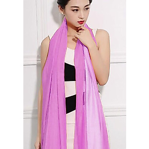 SNUG STAR Cotton Silk Scarf Elegant Soft Wraps Color Shade Scarves for Women (Gradient - Rose purple)