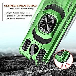 WDHD Compatible with Schok Volt Case SV55 SV55216 with Tempered Glass Screen Protector (Maximum Coverage), Full-Body Protective [Military-Grade], Magnetic Car Ring Holder Cover Case (Green)