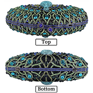 MOSSMON Peacock Luxury Rhinestone Crystal Evening Clutch Bag Sparkly Bride Wedding Party Purses for Women