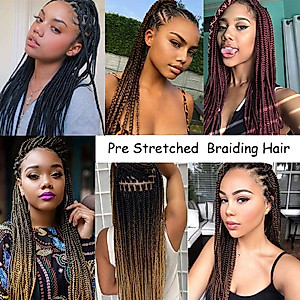 Liang Dian Pre Stretched Braiding Hair Ombre 30 Inch 8 Packs Synthetic Crochet Braids Hot Water Setting Professional Soft Yaki Texture Synthetic Hair Extensions(1B/30/27)